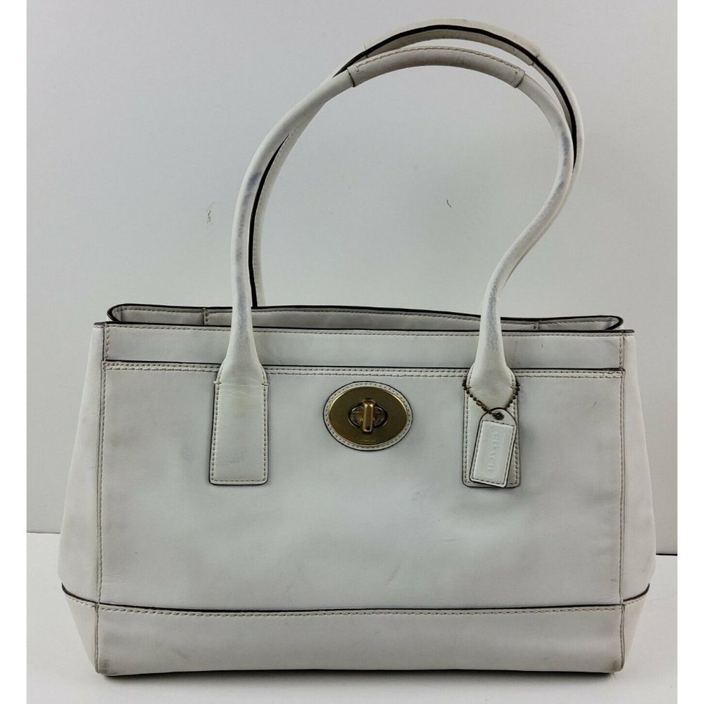 Coach Madeline 11554 Ivory Leather Satchel Shoulder H… - Gem